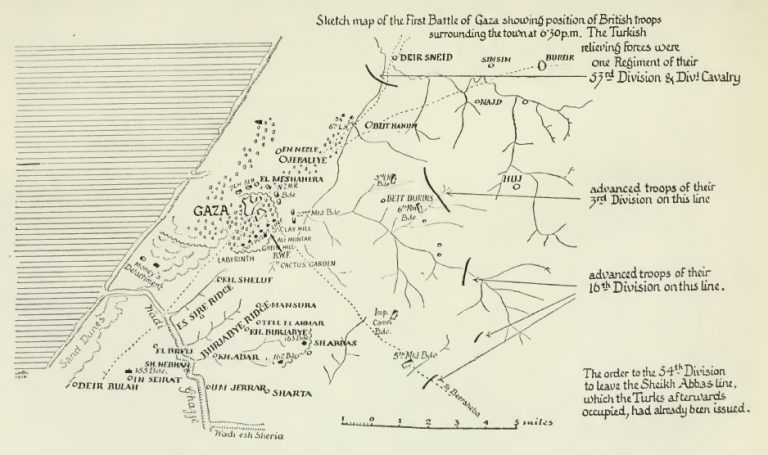 Palestine. First Battle of Gaza. 5 Bn & 7 Bn Royal Welsh Fusiliers. 26 ...
